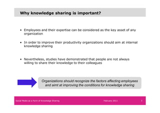 Social Media as a Form of Knowledge Sharing | PPT