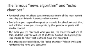 Social media as echo chamber | PPTX | Social Networking | Internet