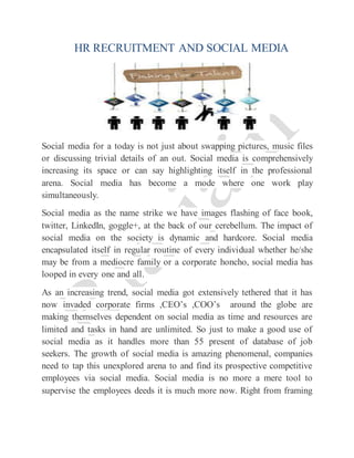 Social media as recruitement tool | DOCX