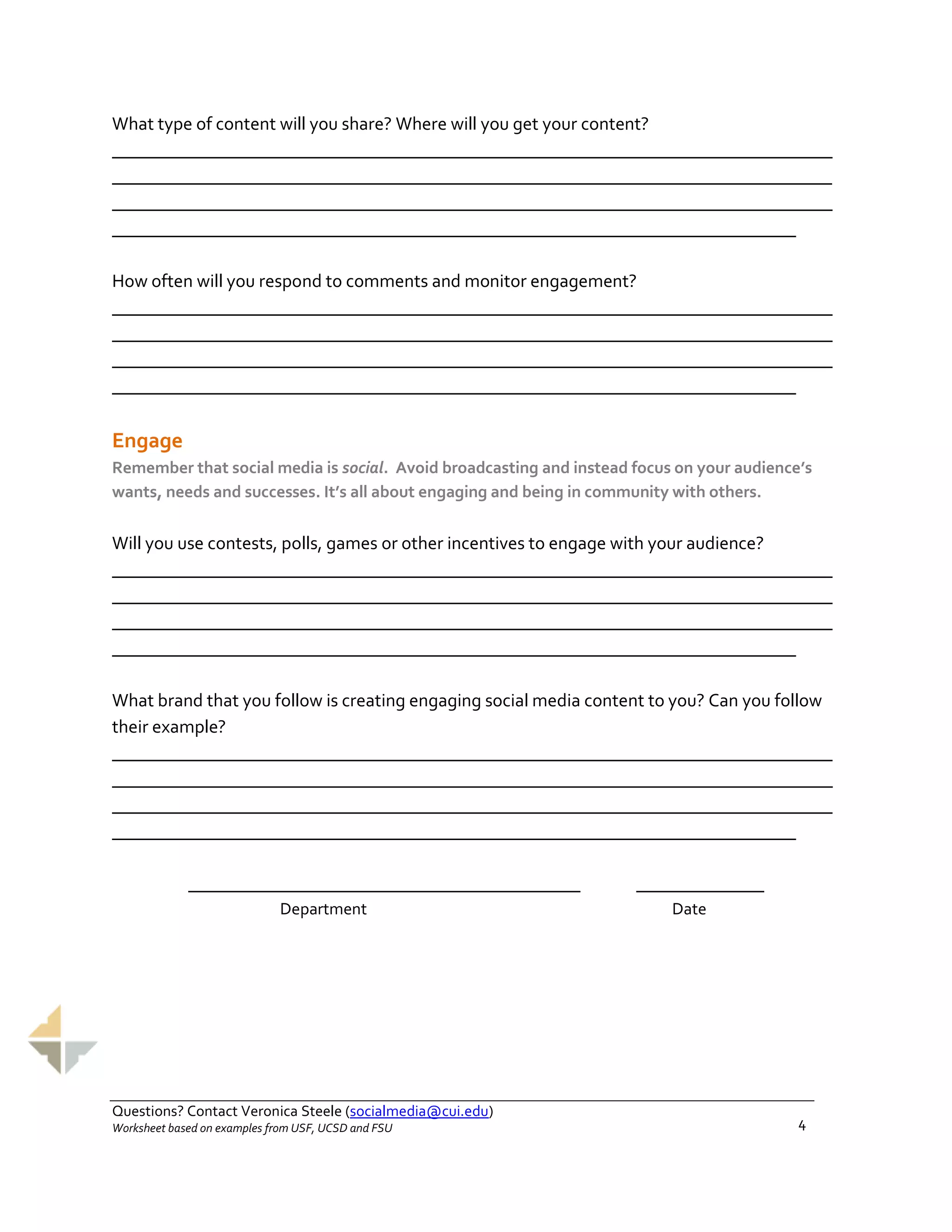 Social Media Assessment Worksheet | DOCX