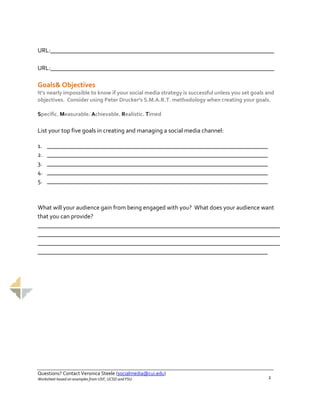 Social Media Assessment Worksheet | DOCX