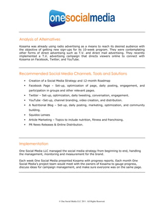 Social Media Case Study Kosama | PDF