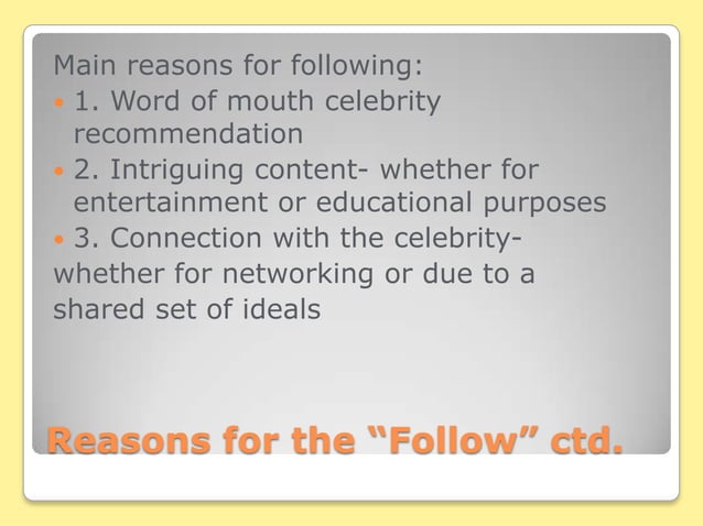 Social Media 'Celebrities' | PPT