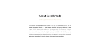EuroThreads Before & After PDO Thread Lift Presentation | PPT
