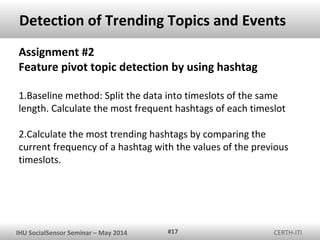 Social media crawling and mining [exercises] | PPT