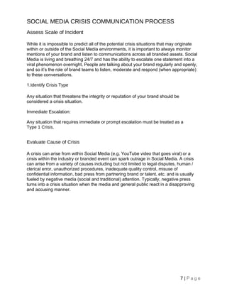 Social media crisis management toolkit | DOC