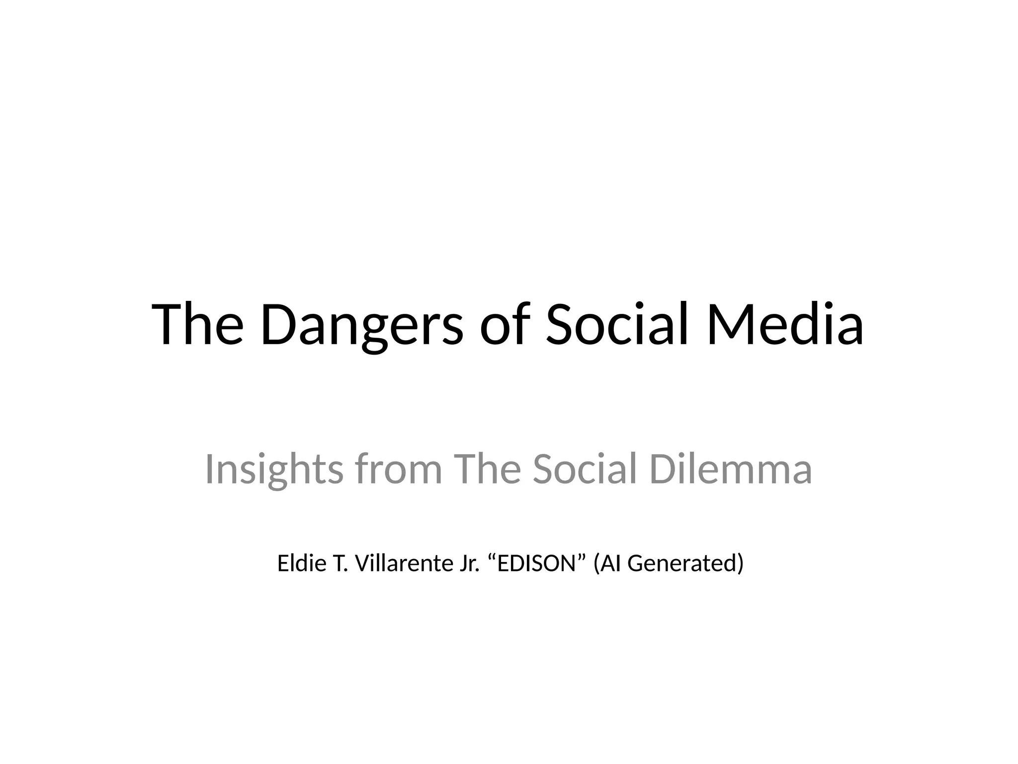 Social Media Dangers based on the Netflix's Social Dilemma | PPTX