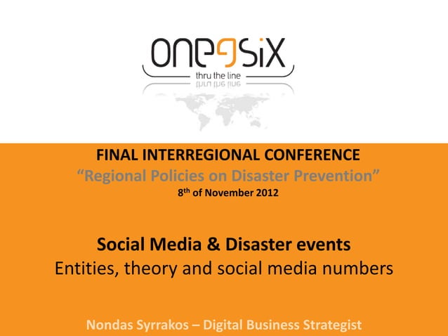 Social Media & Disaster events | PPT