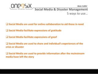 Social Media & Disaster events | PPT