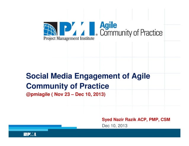 Social Media Engagement of Agile Community of practice | PPT