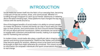 Project on Social Media and it's effects for English | PPTX