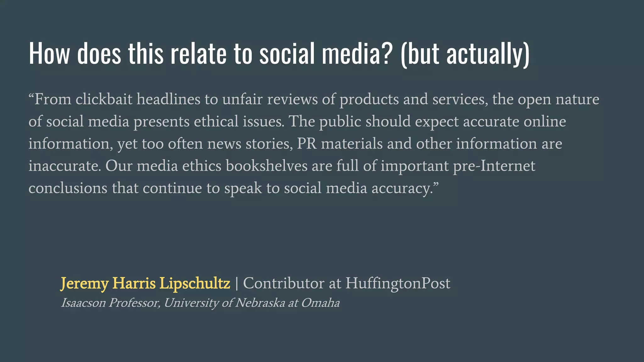 Social Media Ethics Presentation | PPTX