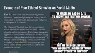 Social Media Ethics Presentation | PPTX