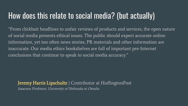 Social Media Ethics Presentation | PPTX