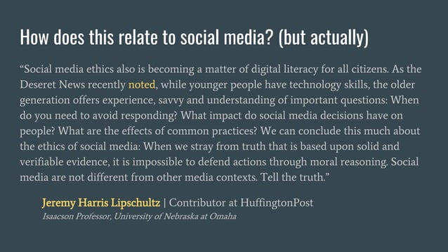 Social Media Ethics Presentation | PPTX