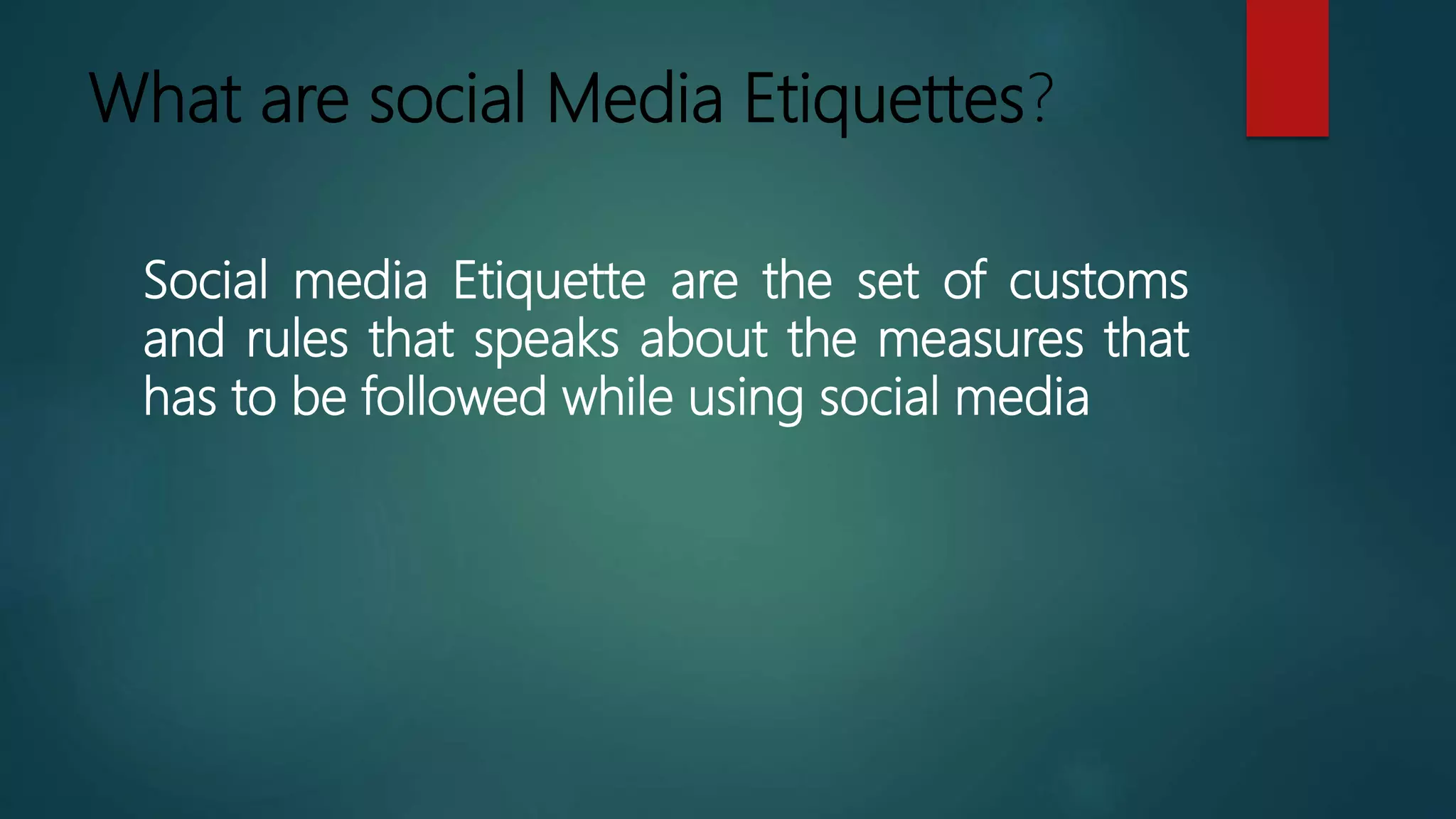 Social media etiquette | PPTX
