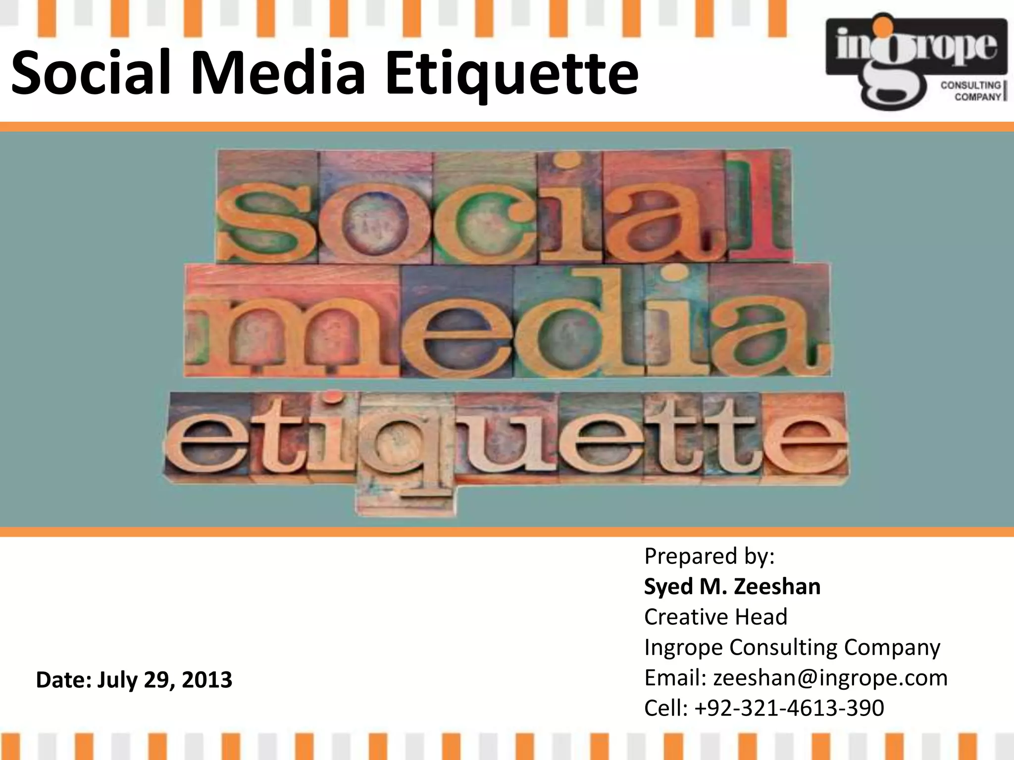 Social media etiquette | PPTX