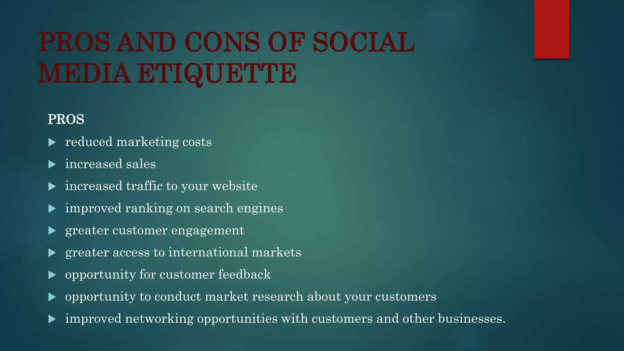 Social Media Etiquette (organisational) | PPTX