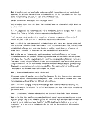 Social Networking for Toastmasters Clubs | PDF