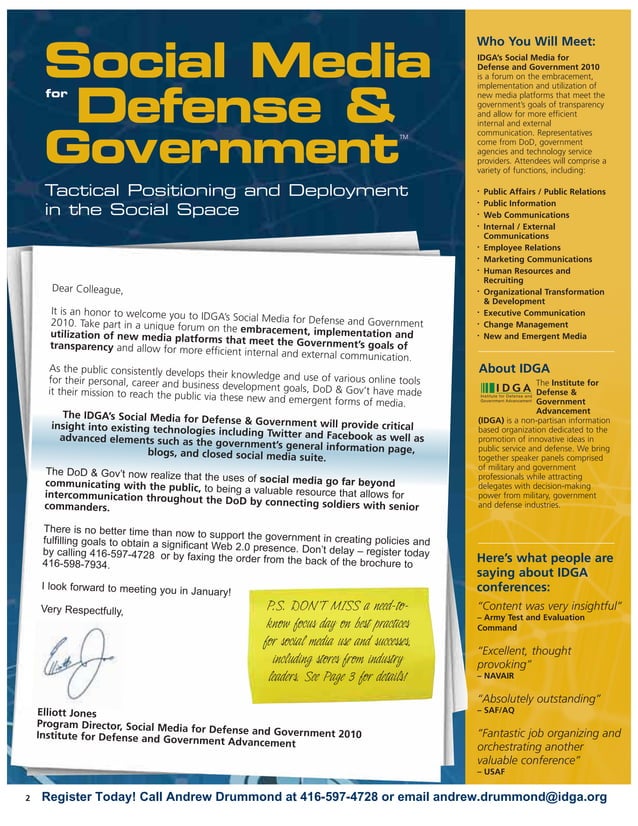 Social Media For Defense & Government 2010 | PDF