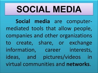Social Media - Empowerment Tech: ICT for Professional Tracks | PPTX