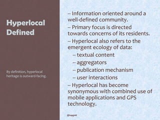 Social media for hyperlocal tourism | PPT