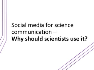 Social media for science communication - URMA Presentation | PPTX