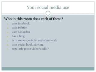 Social media for science writers | PPT