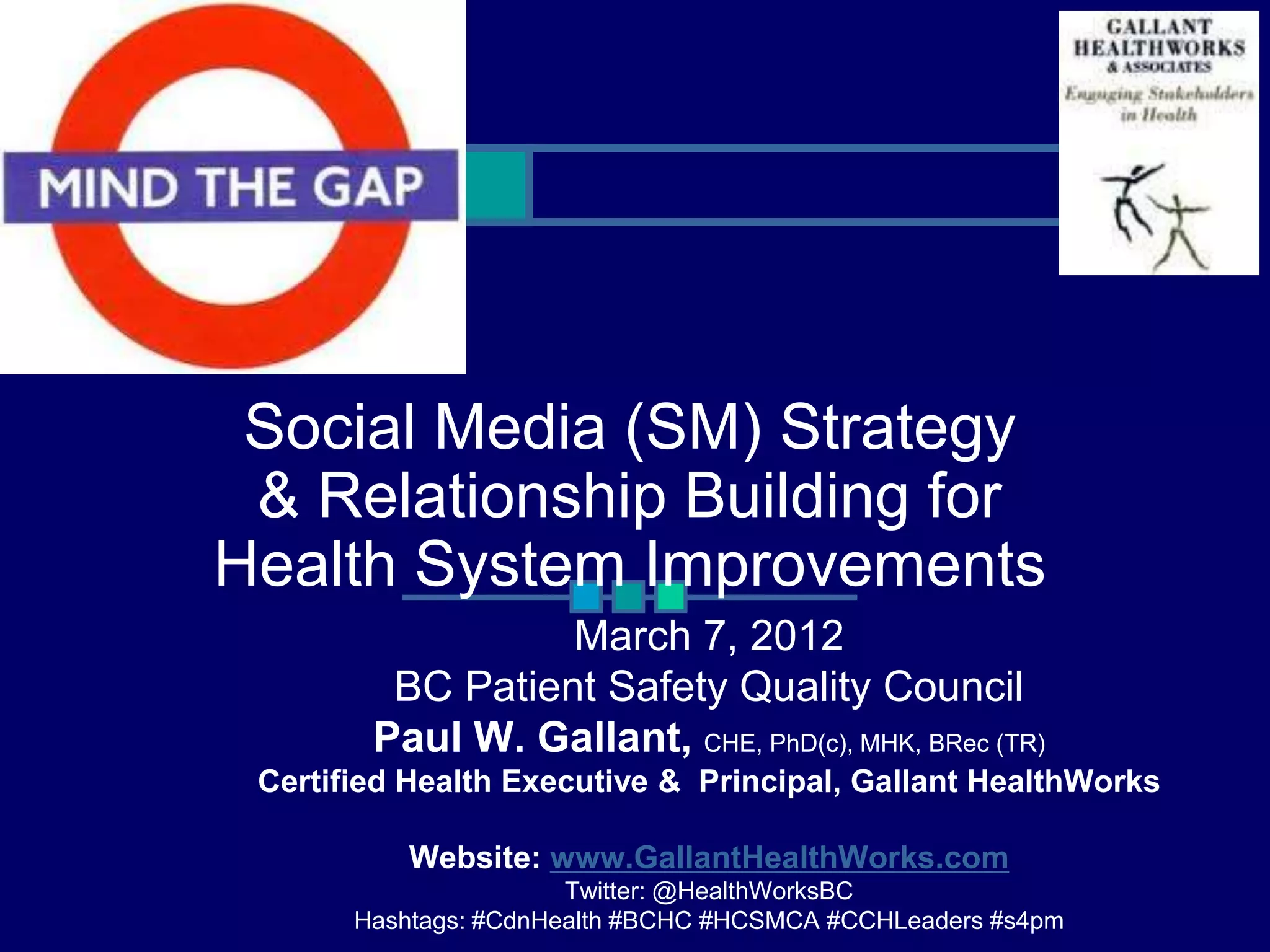 Mind the Gap: Social Media (SM) Strategy & Relationship Building for ...