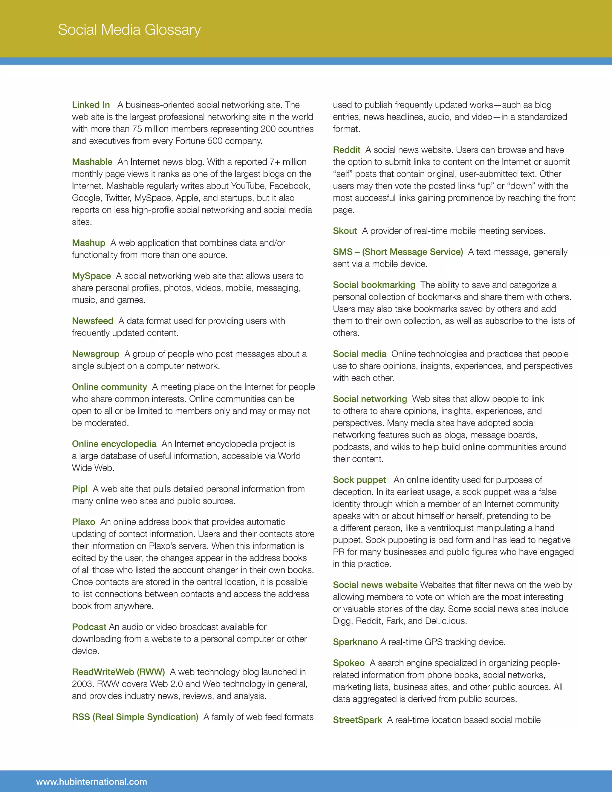 Social Media Glossary | PDF