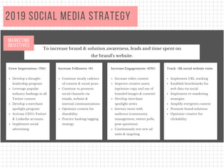 Social Media Goals (example) | Marissa Crandell Portfolio | PPT