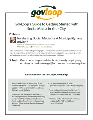 GovLoop Guide - Social Media In Your City | PDF