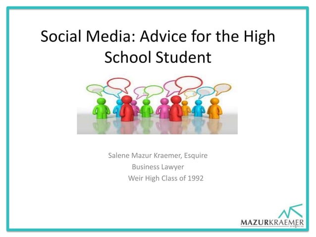 Social Media Advice for the High School Student | PPTX | Social ...