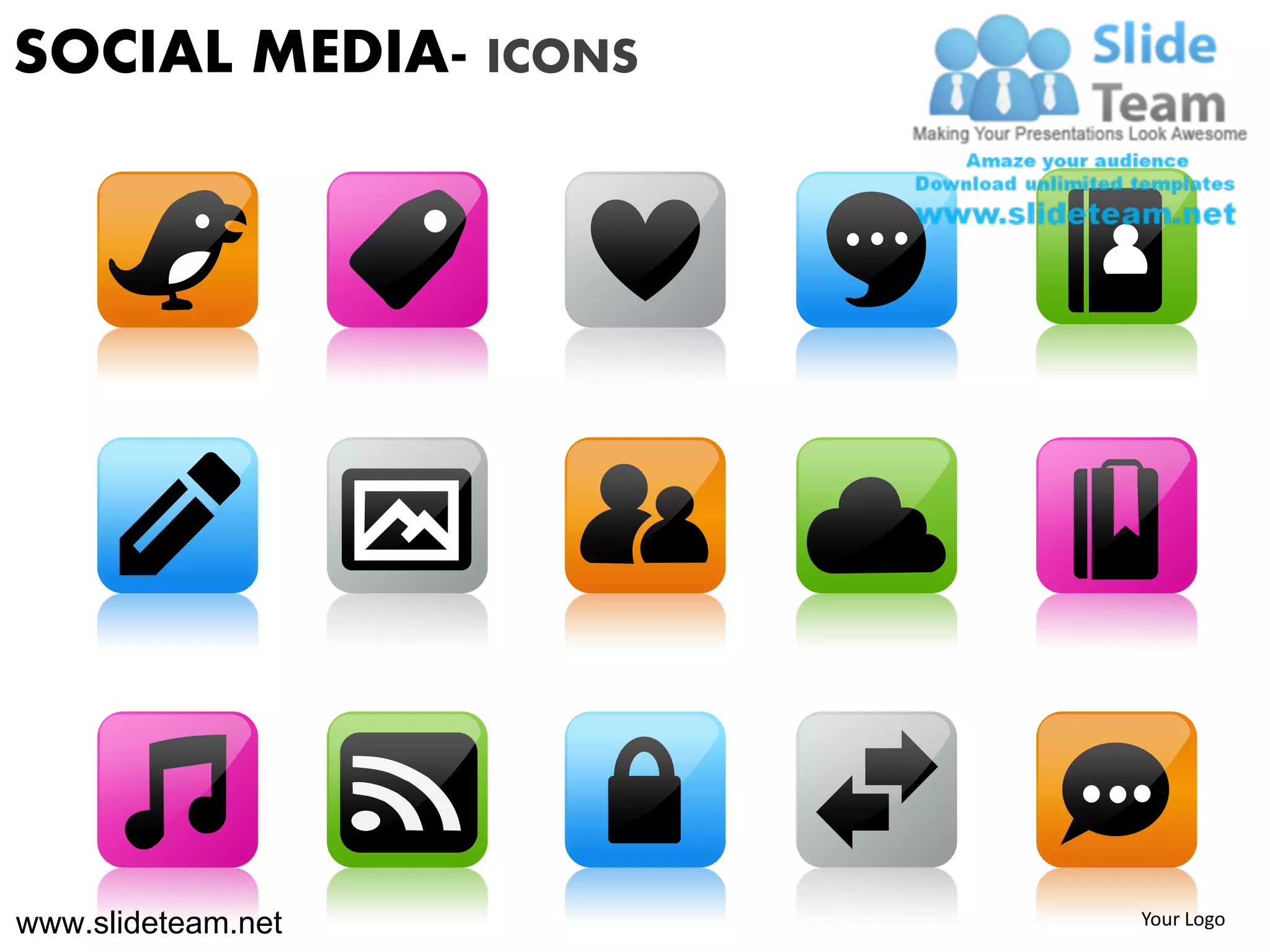 Social media icons powerpoint presentation slides. | PDF
