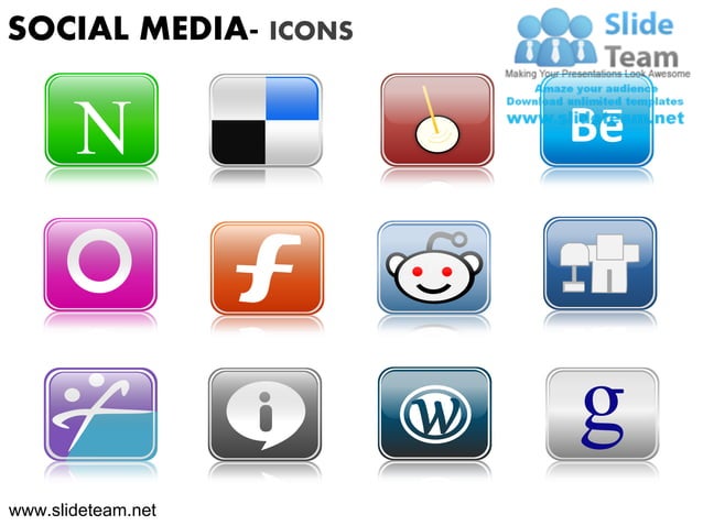 Social media icons powerpoint presentation slides. | PDF
