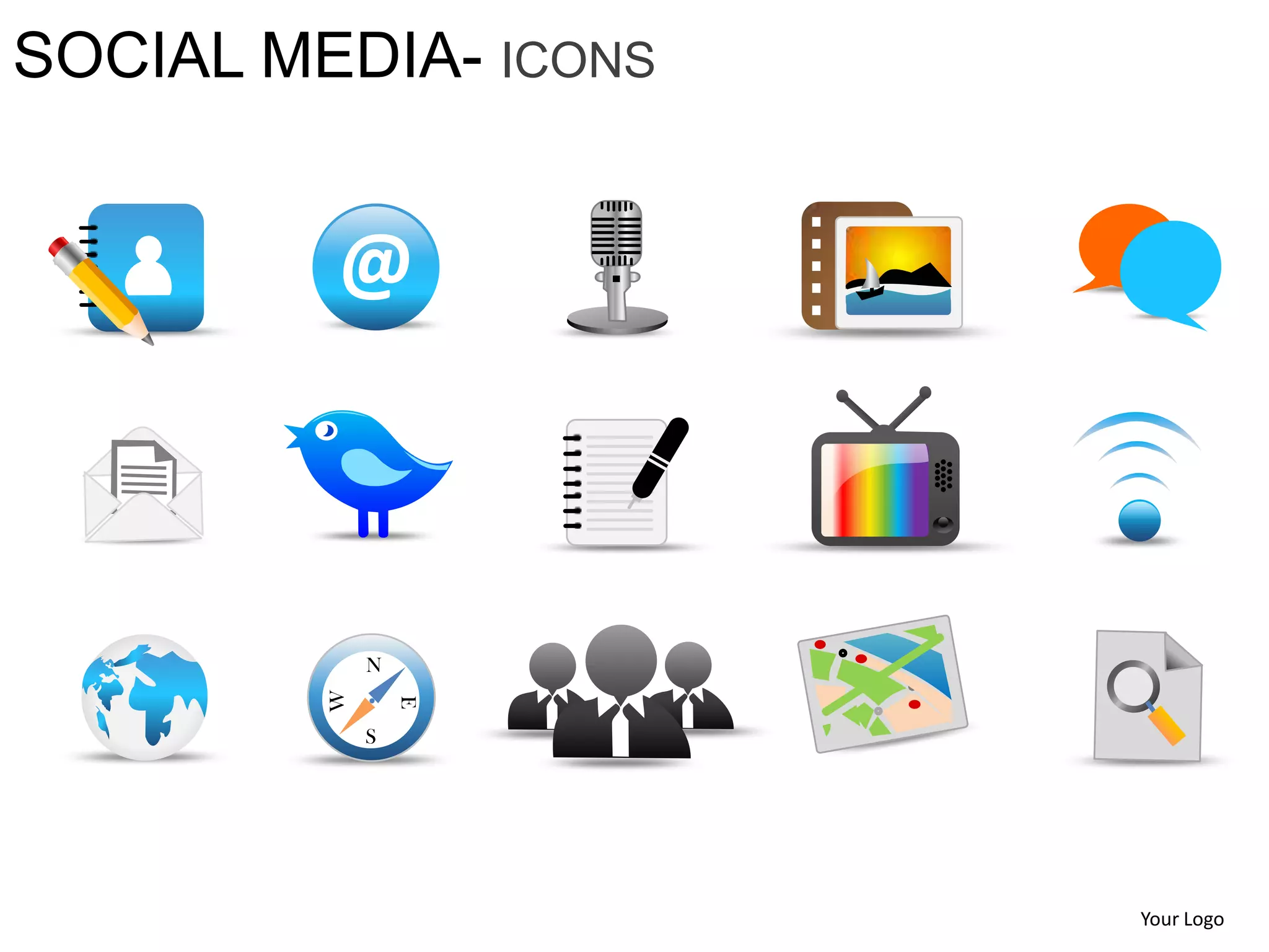 Social media icons powerpoint presentation templates | PPTX