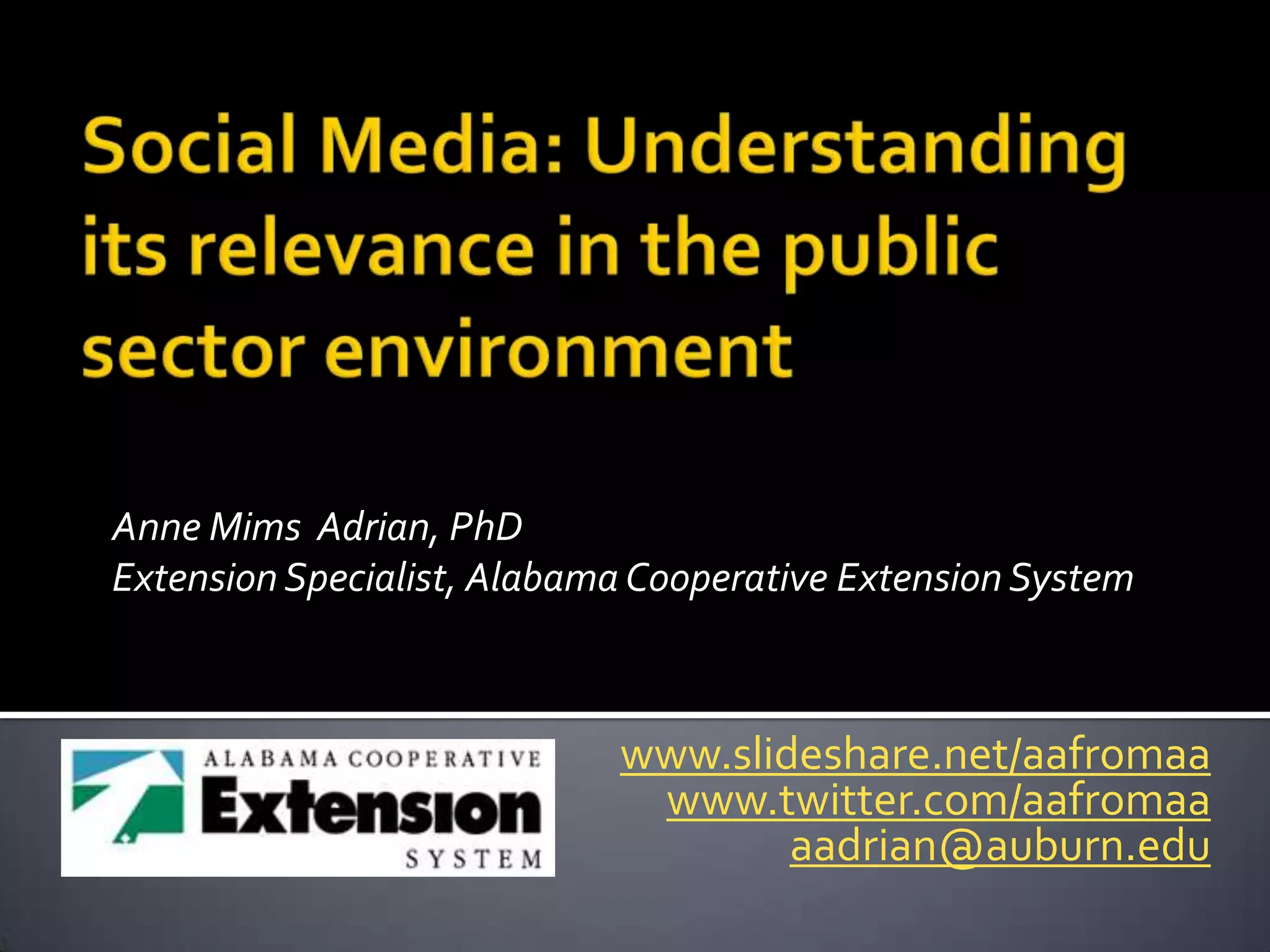 Social Media: Understanding its relevance in the public sector ...