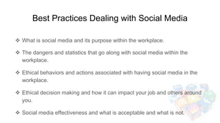 Social media in the workplace | PPT