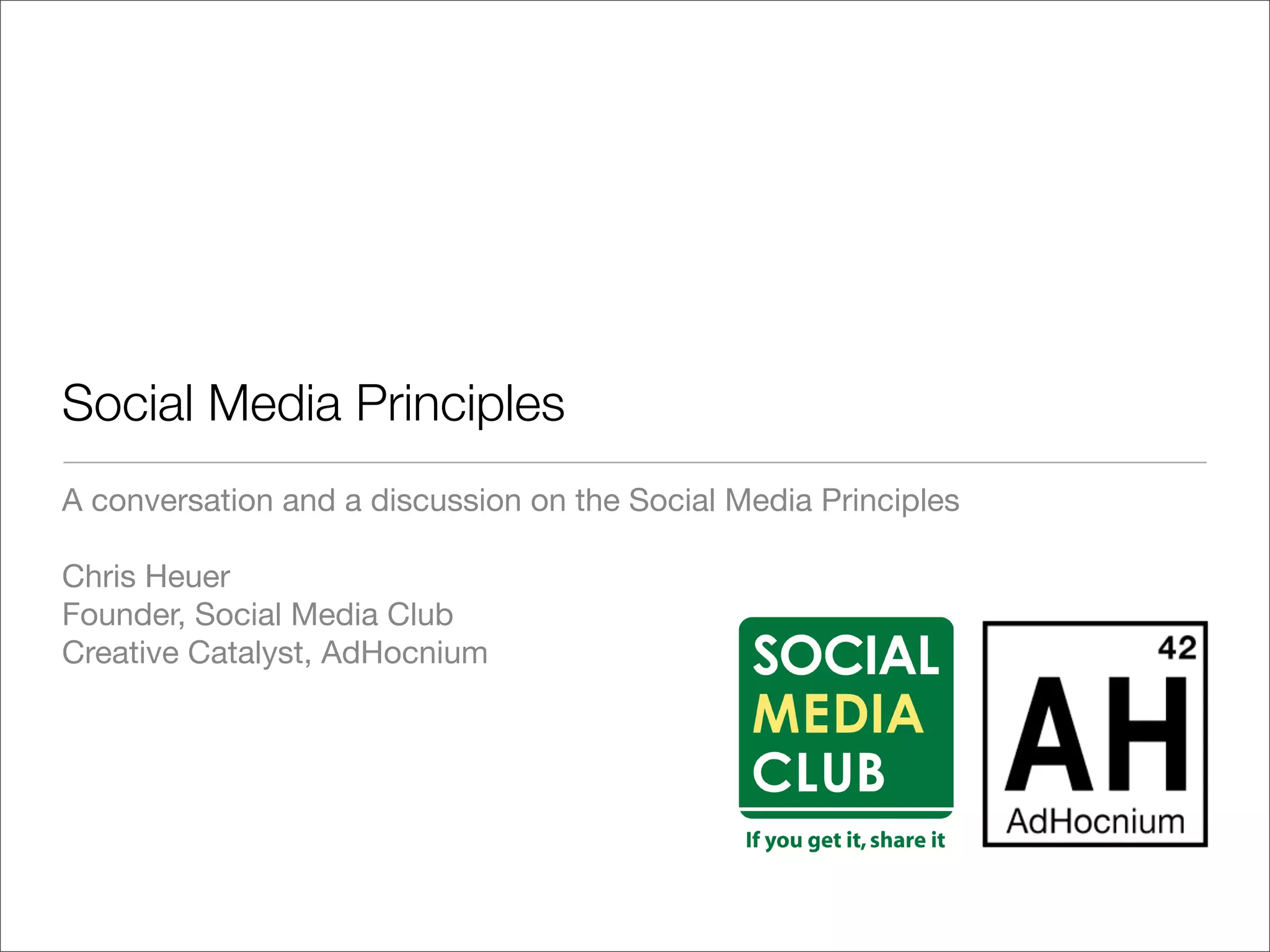 Social Media Principles | PDF