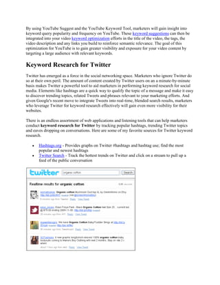 Social media keywords | PDF | Search | Internet