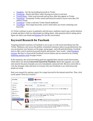Social media keywords | PDF | Search | Internet