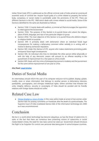 Social Media Laws and its Implications.pdf | Social Networking | Internet