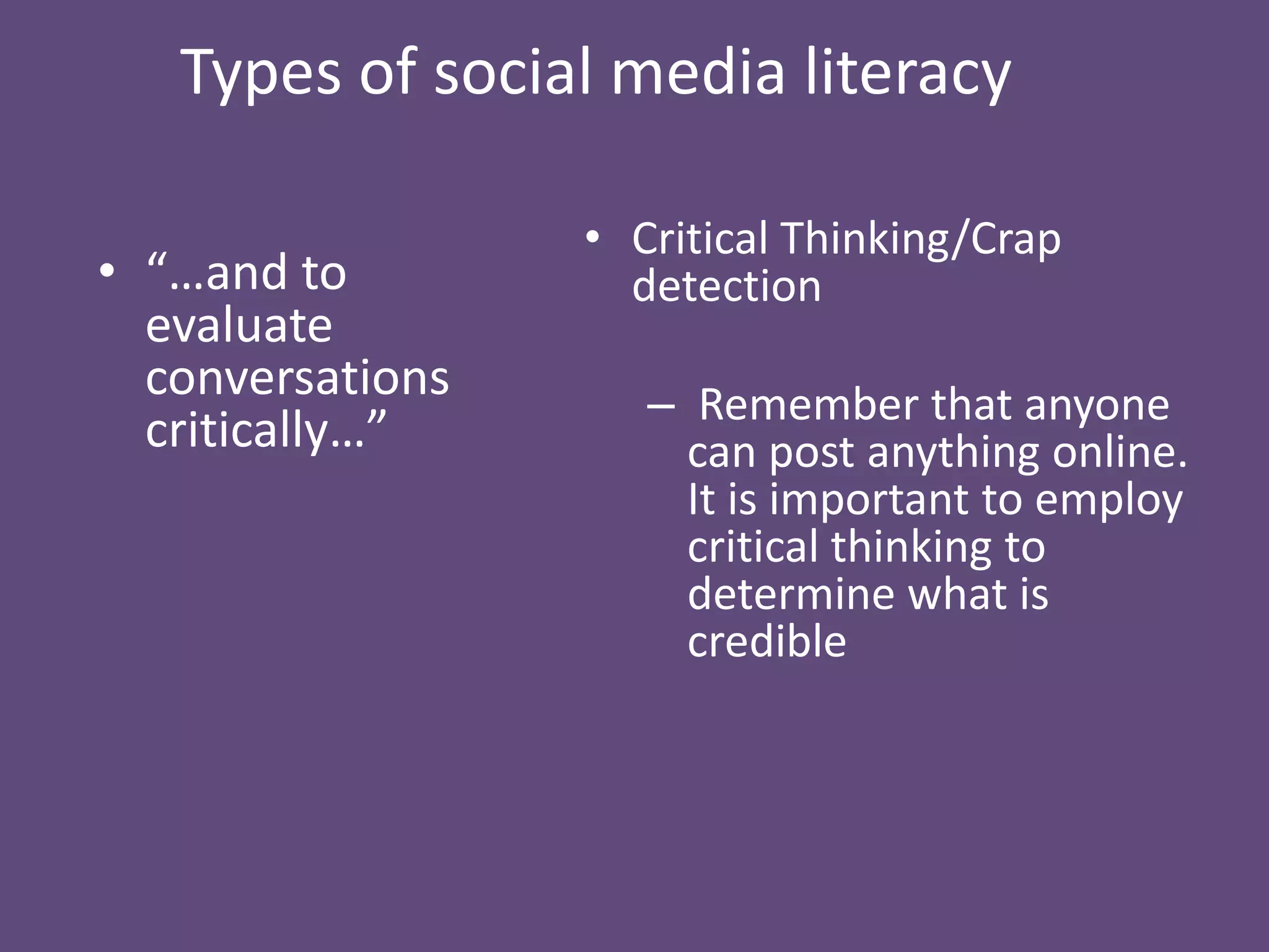 Social Media Literacy | PPTX