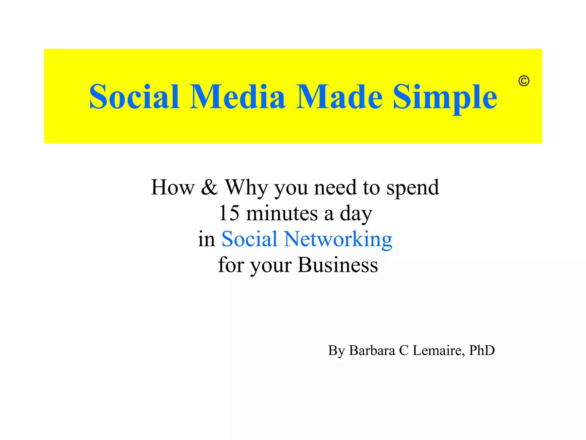 Social Media Made Simple Basics | PPT