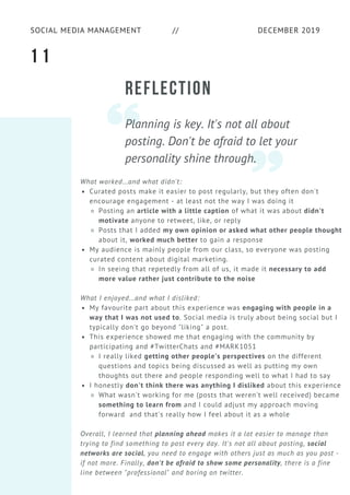 Social Media Management: A Self-Reflection | PDF