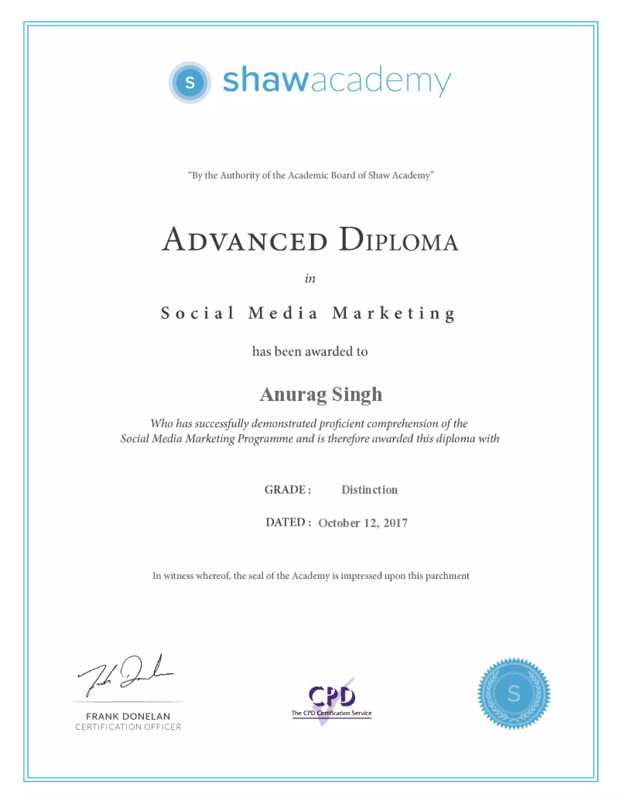 Social media marketing Certificate | PDF
