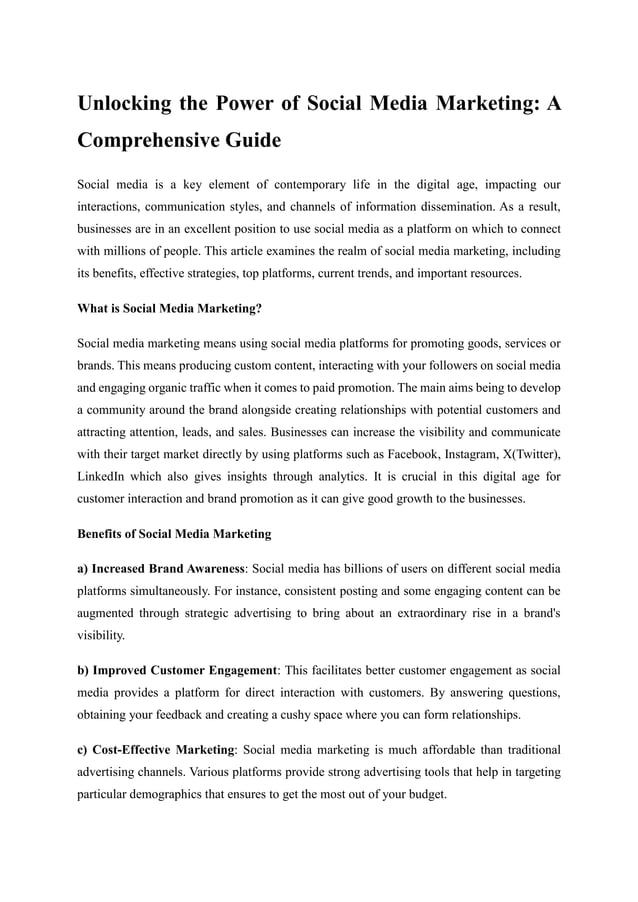 Boost Your Brand: Social Media Marketing Guide | PDF