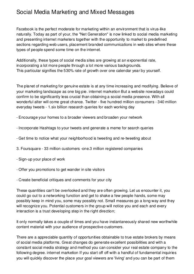 Social Media Marketing and Mixed Messages