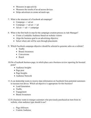 Social Media Marketing Exam | DOCX