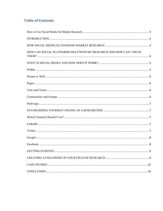 Social Media in Market Research | PDF